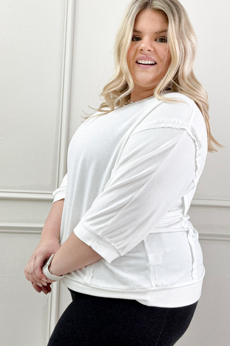 Baby French Terry Seam Detail Curvy Pullover – Nora Gray
